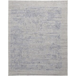 8' X 10' Gray And Blue Abstract Hand Woven Area Rug - 3'6" - Bed Bath ...