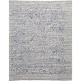 9' X 12' Gray And Blue Abstract Hand Woven Area Rug - 3'6" - Bed Bath ...