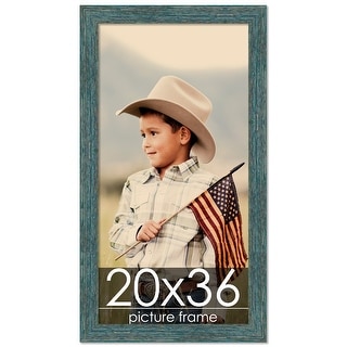 20x36 Distressed/Aged Complete Wood Picture Frame with UV Acrylic, Foam ...