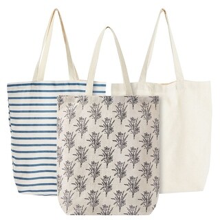 3-Pack Small Canvas Tote Bags Assorted Designs - Bed Bath & Beyond ...