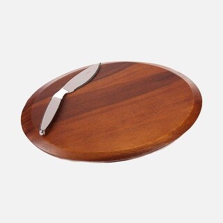 Nambe Eclipse Bar Board with Knife - 10" L x 7" W x 1.25" H - Bed Bath ...