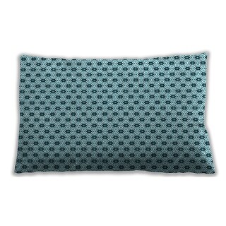 Ahgly Company Patterned Indoor-Outdoor Dark Cyan Green Lumbar Throw ...