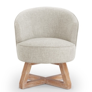 Swivel Chair with Cross-Shaped Wooden Base,Lounge Chair with Wood Legs ...