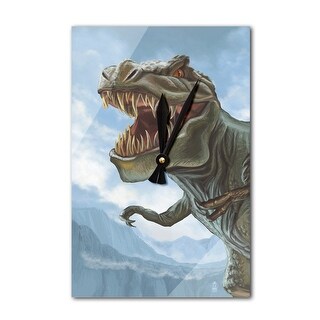 T Rex Dinosaur - Lantern Press Artwork (Acrylic Wall Clock) - Acrylic ...