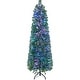 Pre-Lit Christmas Pencil Tree with Colorful Fiber Optics Green - Bed ...