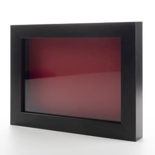 Charcoal 5x7 Wood Shadow Box with Red Acid-Free Backing - With 5/8 ...