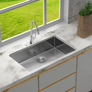30 Inch Undermount Stainless Steel Kitchen Sink 16 Gauge Single Bowl ...