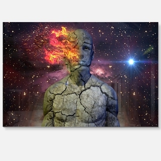 Broken Human Body with Fire - Abstract Art Glossy Metal Wall Art - Bed ...