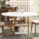 Kitchen Table Dining Table for 4 with Storage Shelf Metal Legs Wood ...