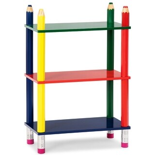 Costway Kids Bookcase Crayon Themed 3 Shelves - Bed Bath & Beyond ...