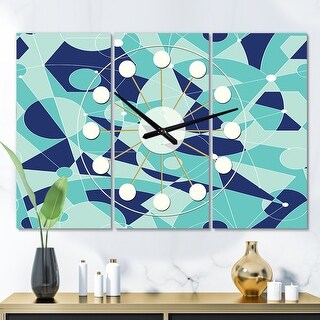 Designart 'Retro Geometric Grid II' Oversized Mid-Century wall clock ...