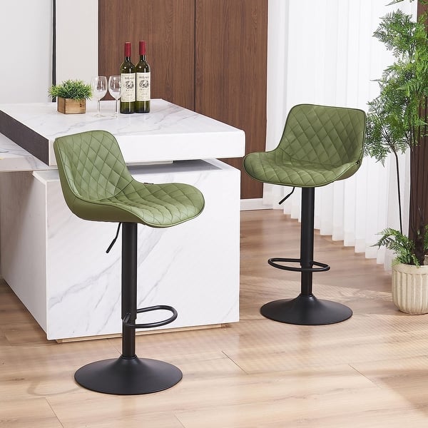 Olive Green Bar Stools Set of Counter Height Barstools Faux - Bed Bath ...