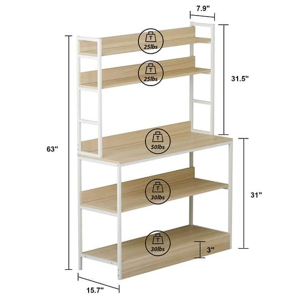 Freestanding 5-tier Kitchen Bakers Rack With Hutch - Bed Bath & Beyond ...