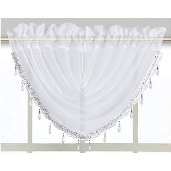 Sheila Sheer Rod Pocket Window Valance and Panel Treatments, White, All ...