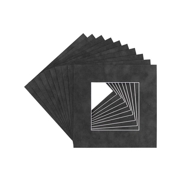 Pack of TEN 20x20 Mats Bevel Cut for 8x8 Photos - Acid Free Dark Grey ...