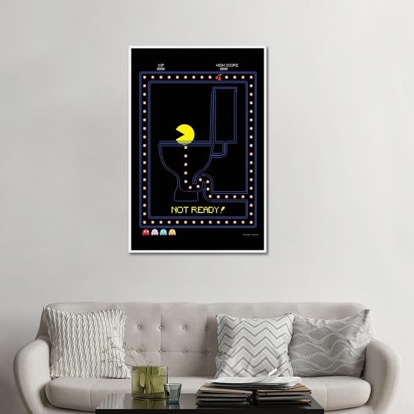 iCanvas "Pac Man On The Toilet" by WyattDesign Framed Canvas Print ...