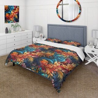 Designart "Vibrant Fusion Paisley Pattern" paisley Bedding Set With ...