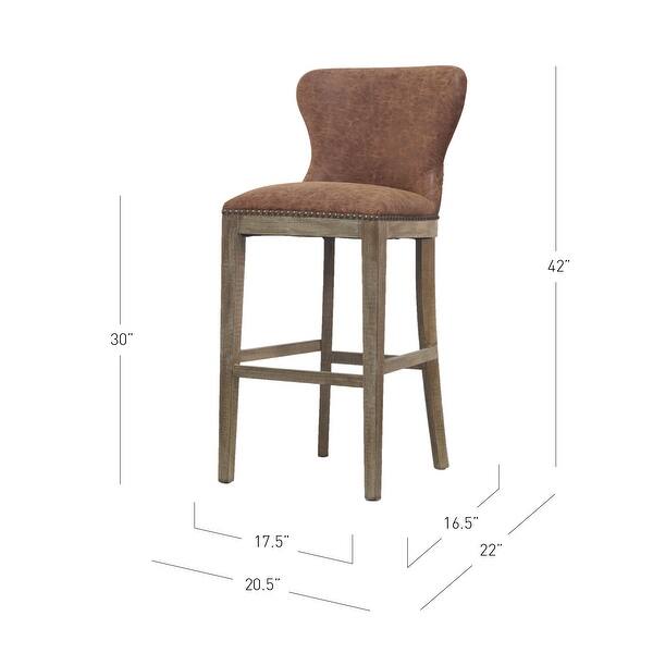 Dorsey Brown and Grey Nubuck Bar Stool - On Sale - Overstock - 15961502