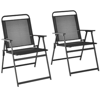Set of 2/4/6 Outdoor Folding Chairs with Breathable Seat-Set of 2 - Bed ...