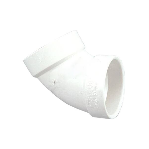 4 in. White Plastic PVC 45 Elbow - Bed Bath & Beyond - 39110568