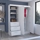 Kenya 3-Drawer Armoire with 3 Upper Shelves, 2 Hangers, Metal Handles ...