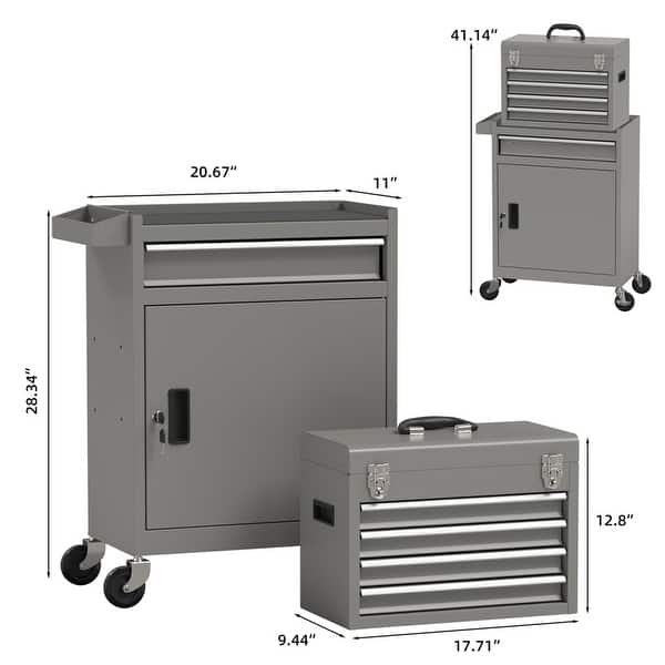 5-Drawer Rolling Tool Chest Tool Storage Box Removable Tool Cabinet ...
