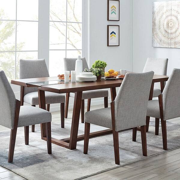 Furniture of America Ezio Mid-Century Modern Oak 80-inch Dining Table ...