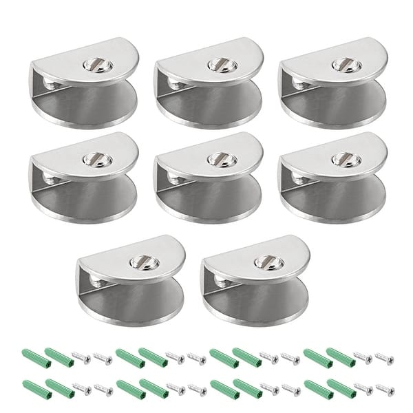 Glass Shelf Brackets Stainless Steel Glass Clamp Half Round for 8-11mm ...