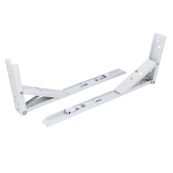 Spring Loaded Folding Support Shelf Bracket 14-inch Long 2 Pack - White ...
