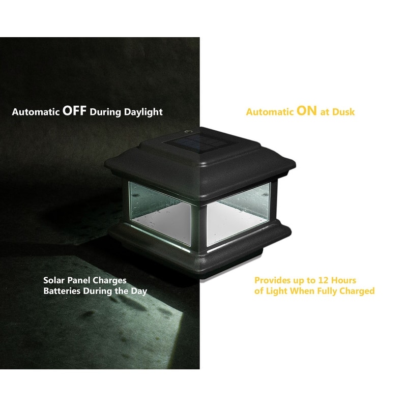 Classy Caps 4x4 Black Aluminum Colonial Solar Post Cap (Set of 2) - On ...