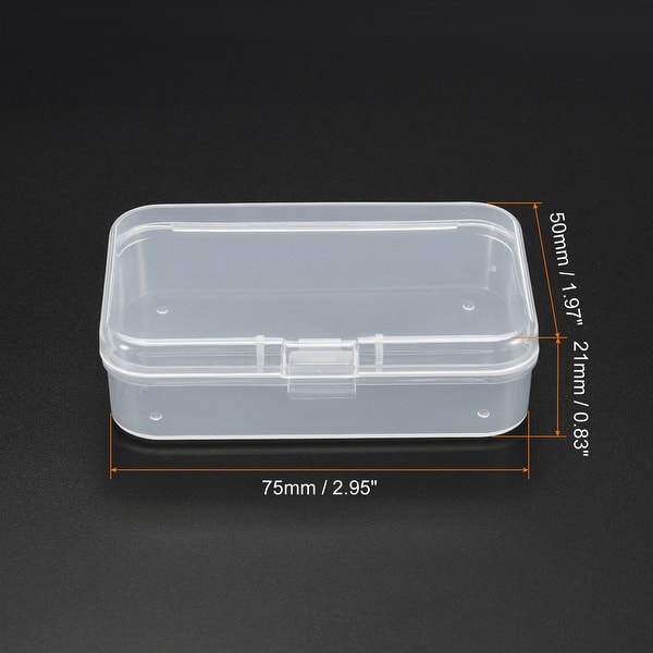 4pcs Clear Storage Container w Hinged Lid Plastic Rectangular Box - Bed ...