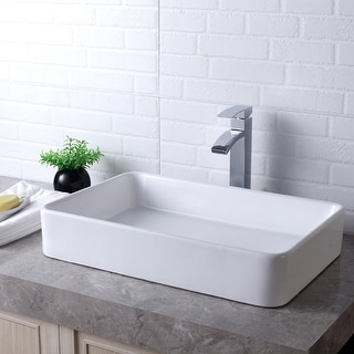 24" x 16" Rectangle Bathroom Vessel Sink Modern Above Counter - Bed ...