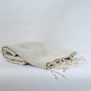 Cream Color With Fringes Throw - Bed Bath & Beyond - 42489057