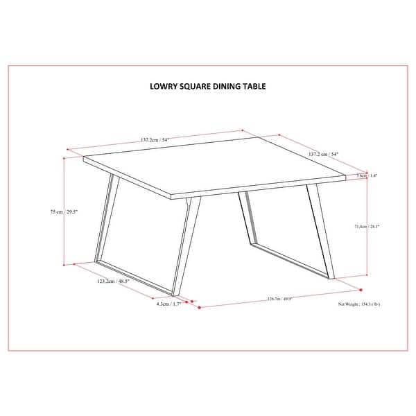 WyndenHall Mitchell 54 x 54 inch Square Modern Square Dining Table - 54 ...