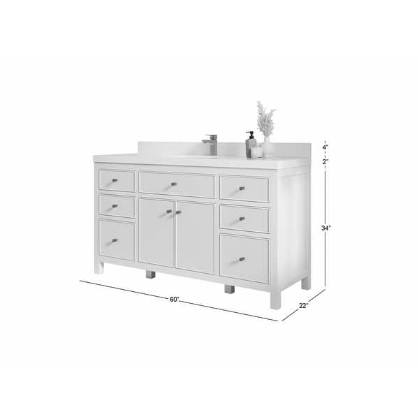 Willow Collections 60 in W x 22 in D Sonoma Free Standing Reeded Single ...