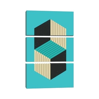 iCanvas "Cubes VII" by Jazzberry Blue 3-Piece Canvas Wall Art Set - Bed ...