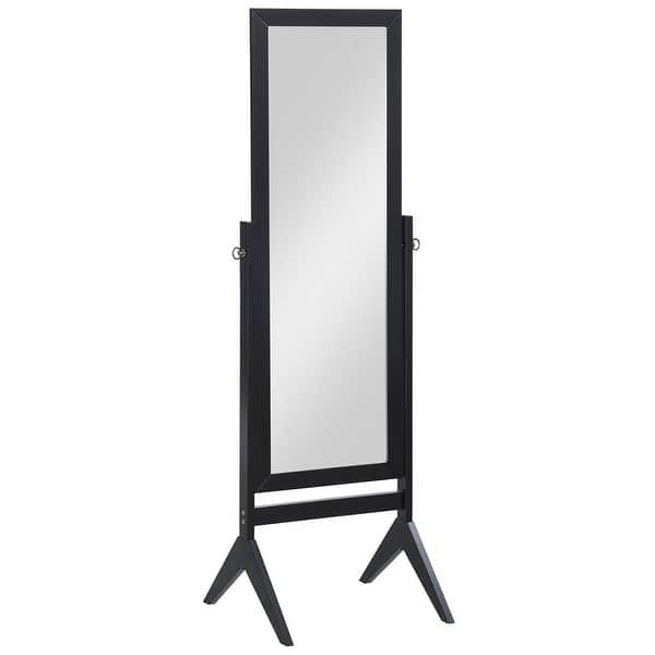 Goplus Full Length Rectangular Floor Mirror Tilt Wood Frame Free Standing Cheval Black - Bed ...