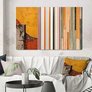 Designart "Vertical Elegance Minimal Retrovisions II" Modern Midcentury ...
