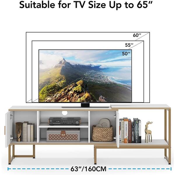 Media Stand Metal Entertainment Center with 2 Doors - Bed Bath & Beyond ...