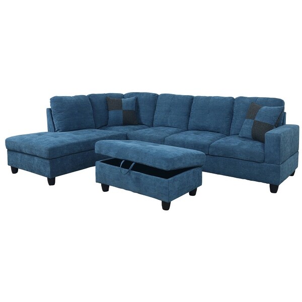 Star home living left chaise sectional with storage ottoman store