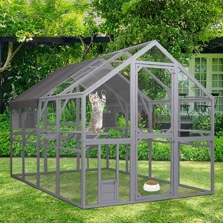 Super Large Cat Run House Outdoor,Luxury Cat Cage,Multiple Zones for ...