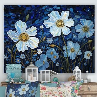 Designart "Moonlight Wildflowers Field Dreams" Wildflowers Wall Art ...