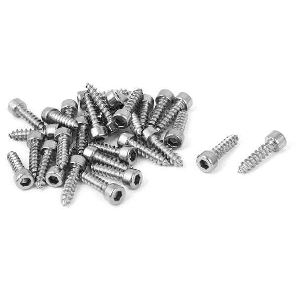 30pcs M4x16mm Stainless Steel Hex Socket Cap Head Self Tapping Screws
