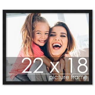 22x18 Frame Black Wood Picture Frame - UV Acrylic, Foam Board Backing ...