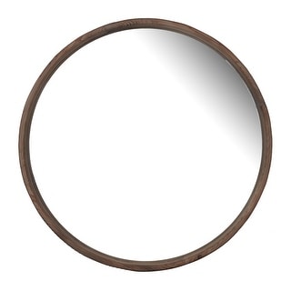 A&B Home Thayne 28-inch Natural Wood Round Wall Mirror - Bed Bath ...