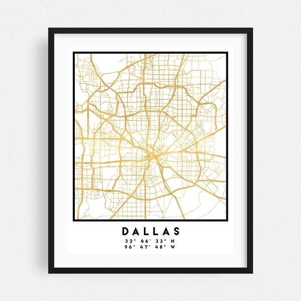 Dallas Texas Dallas Street Map Maps Minimal Urban Art Print/Poster ...