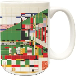 Hillside Curtain Design by Frank Lloyd Wright 15 oz. Ceramic Mug ...