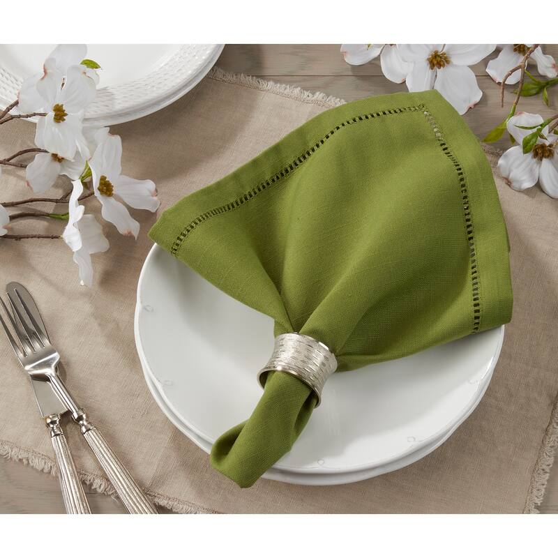 Classic Hemstitch Border Dinner Napkin (Set of 12) - On Sale ...