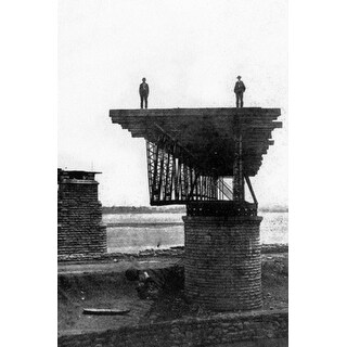 Louis & Clark Bridge Black and White Gallery Wrapped Canvas - Bed Bath ...