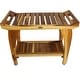 EcoDecors Tranquility 30" Extended Height Teak Shower Bench - 30" W x ...